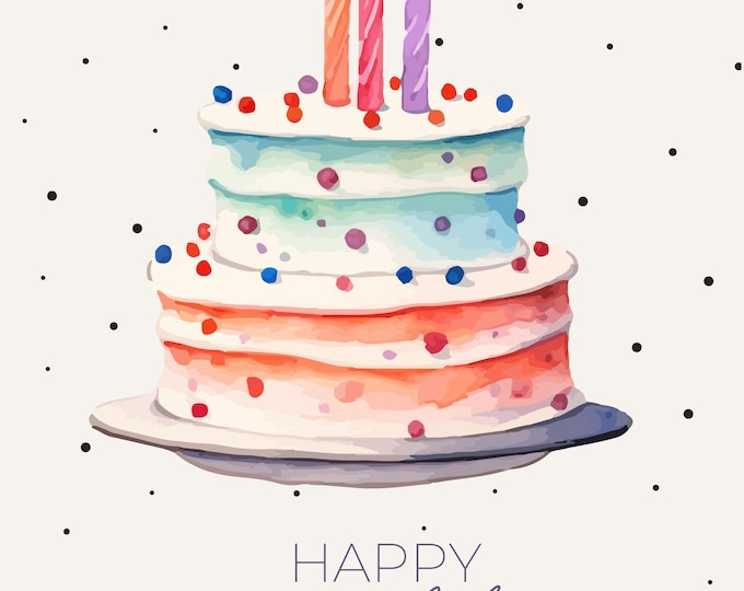Happy Birthday, Printable, Digital Download Available in JPG 5inx7in - Etsy Canada