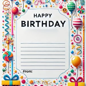 Happy Birthday, Printable, Digital Download Available in JPG 5inx7in - Etsy