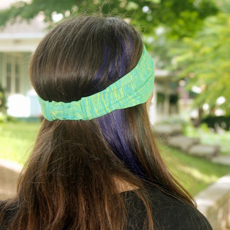 Neon Green Headband Neon Green Hair Band Athletic Bandana | Etsy