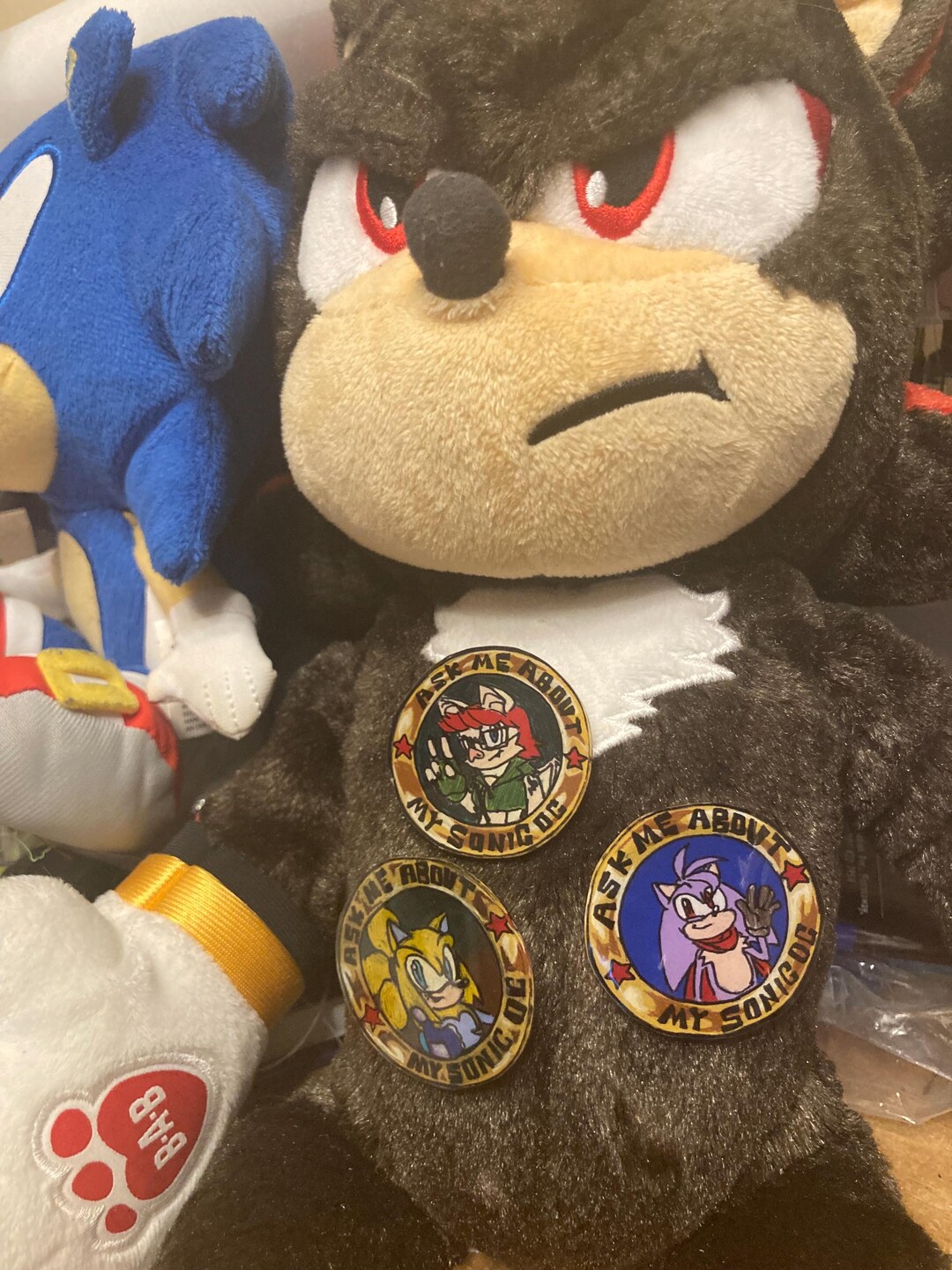 Custom Sonic OC Pin | Original Character Handmade Badge Button - Etsy