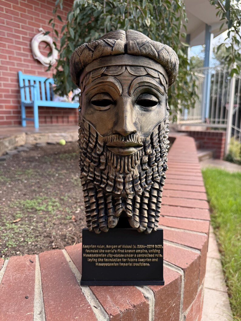 Assyrian King Sargon of Akkad With Bust and Plaque - Etsy