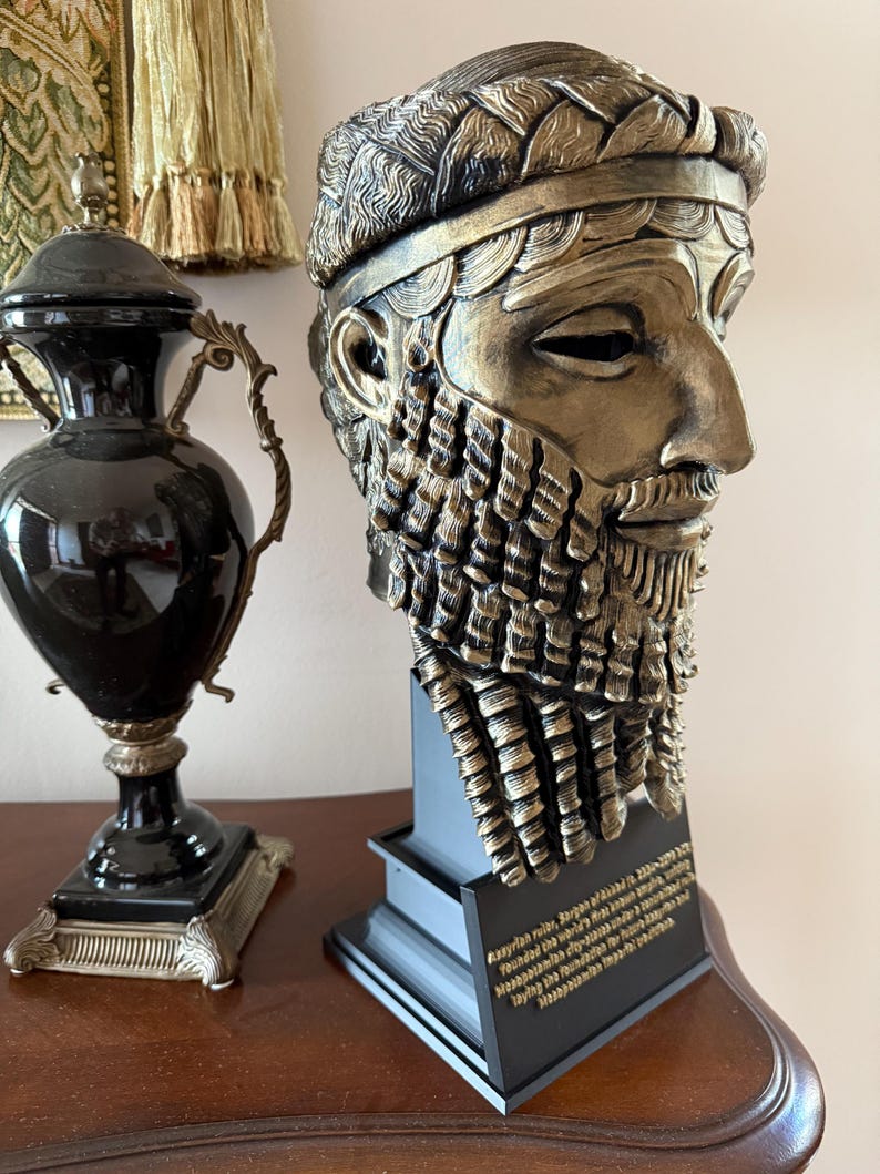 Assyrian King Sargon of Akkad With Bust and Plaque - Etsy