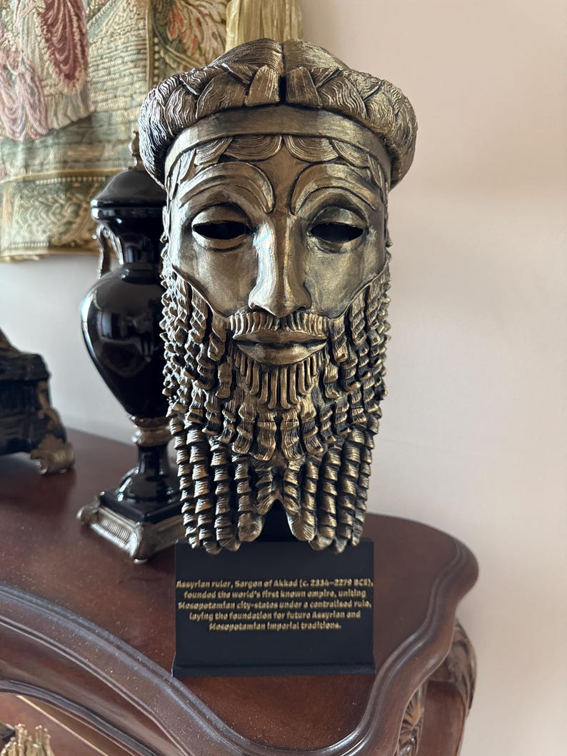 Assyrian King Sargon of Akkad With Bust and Plaque - Etsy