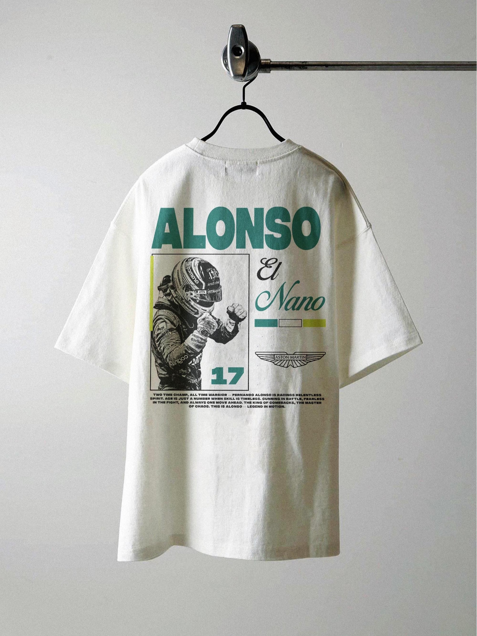 Fernando Alonso Aston Martin F1 Streetwear Tee – El Nano Oversized ...
