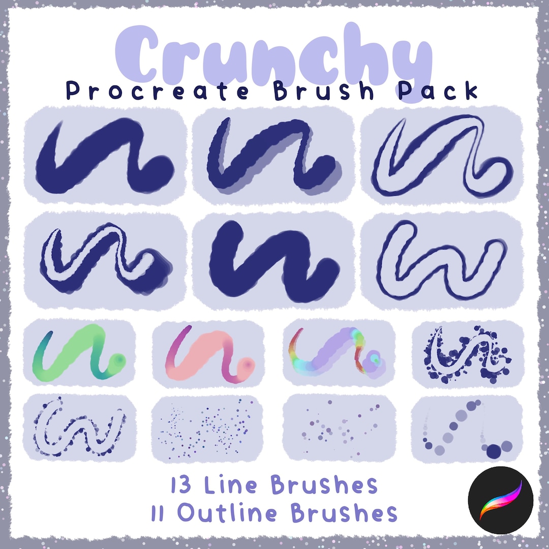 Crunchy Brushes Procreate Line-art Brush Set - Etsy