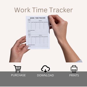Work Time Tracker Printable | Time Management System | Productivity ...