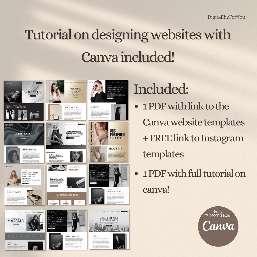 40 Canva Website Template Pack, Canva Bundle Template, Canva Website ...