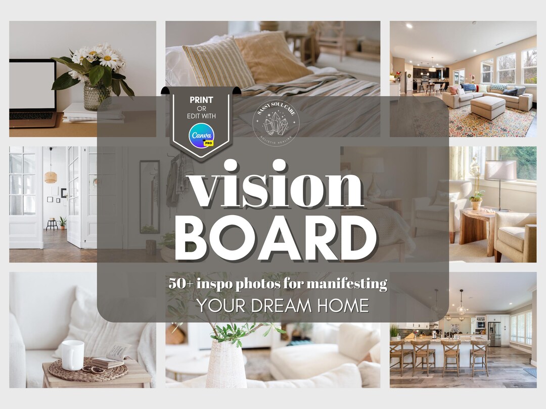 Dream Home Vision Board Pack, Living Room Vision Board, Dream House ...