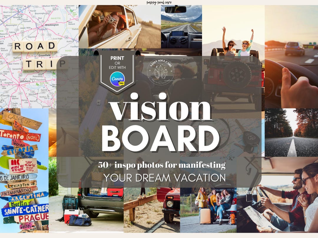 Travel Vision Board Pack 50 Printable & Digital Inspiration Photos for ...