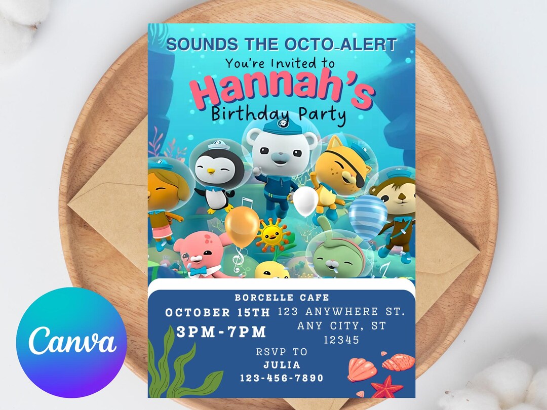 Editable the Octonauts Birthday Invitation Template, Printable Birthday ...