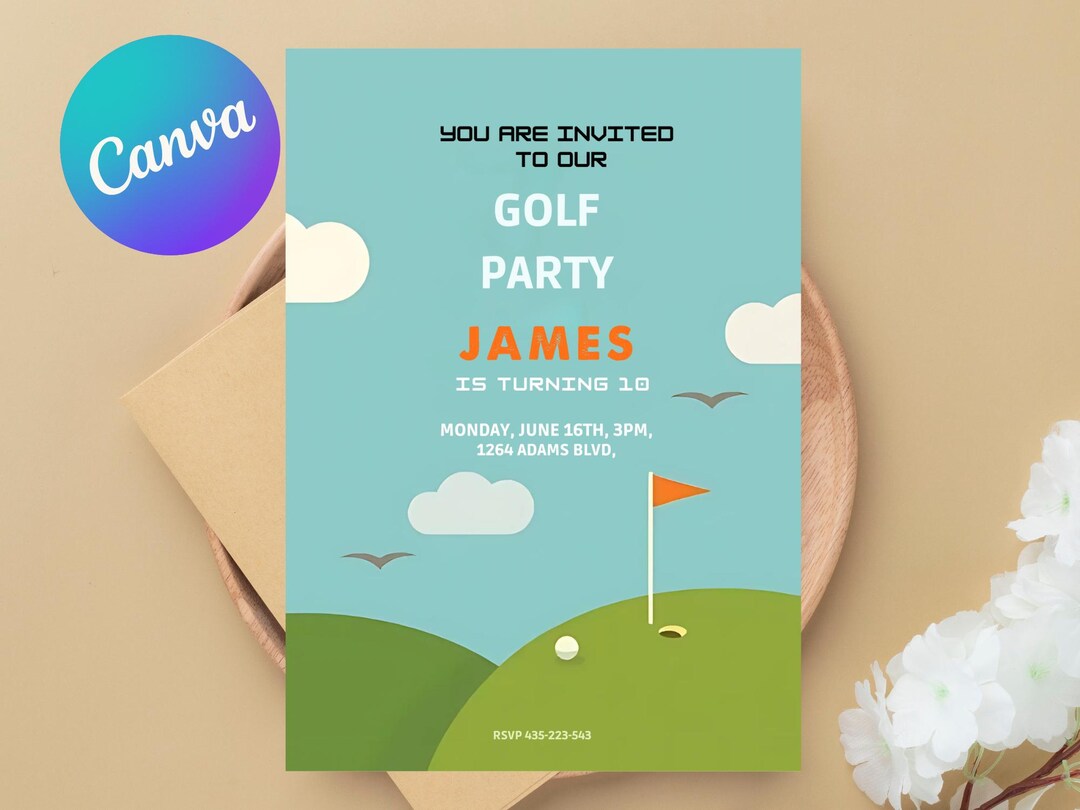 Mini Golf Birthday Invitation Template, Golf Invitation, Glow Party ...