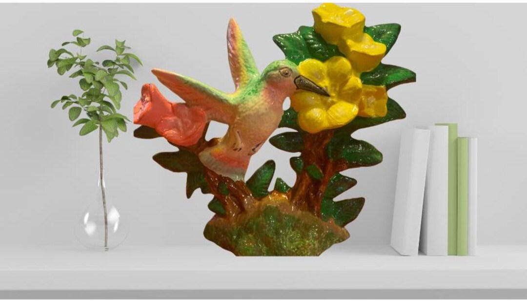 Hummingbird With Flowers Ceramic Statue! Great Spring/summer Gift or ...