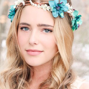 Delphinium Hair Crown, Woodland Flower, Bridal Hair Flower, Rustic ...