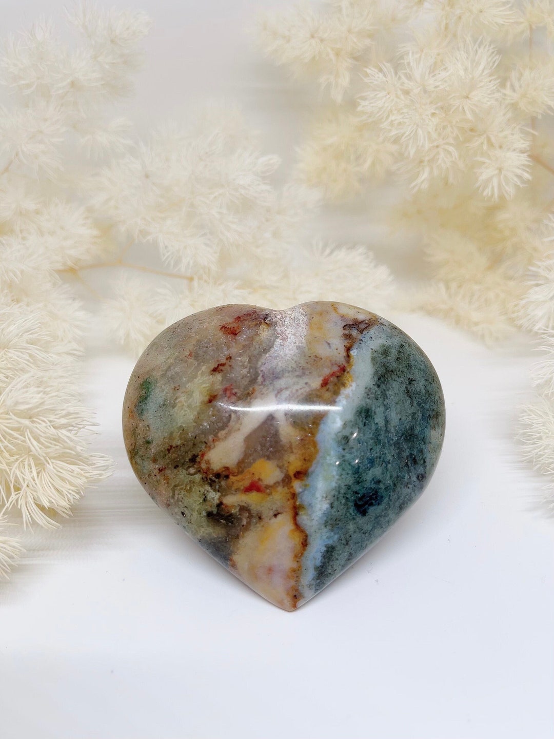 Ocean Jasper Heart, Jasper Heart, Multi Color Ocean Jasper Heart Stones ...