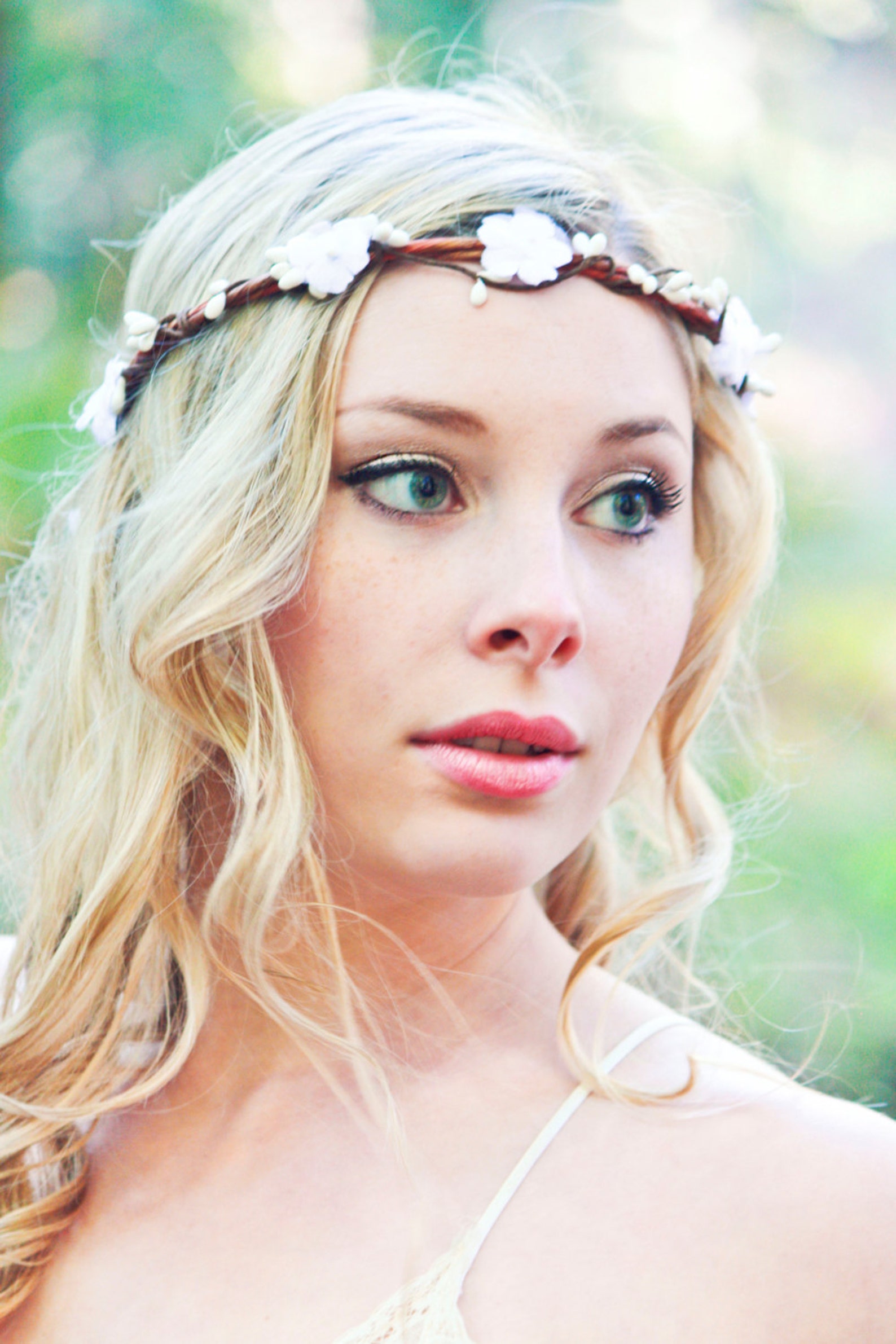 Forget Me Not Flower Crown White Flower Head Piece Wedding Etsy