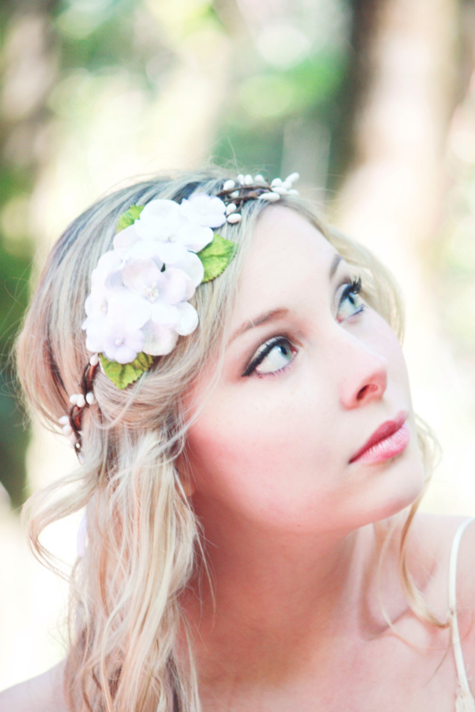 White Flower Hair Crown Bridal Flower Headpiece Flower Hair - Etsy