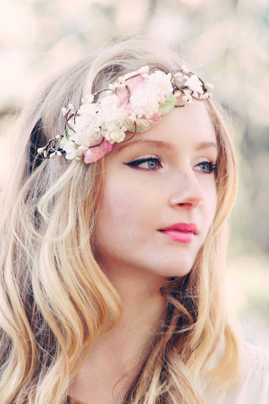 Bridal Flower Crown, Wedding Hair Accessories, Wedding Flower Wreath ...