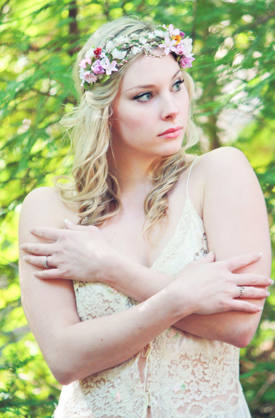 Bridal Flower Crown, Spring Flower Head Piece, Wedding Hair - Etsy