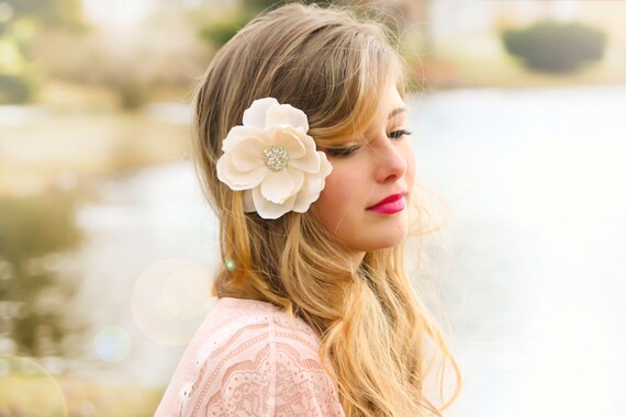 Ivory bridal flower ivory wedding flower Ivory magnolia | Etsy