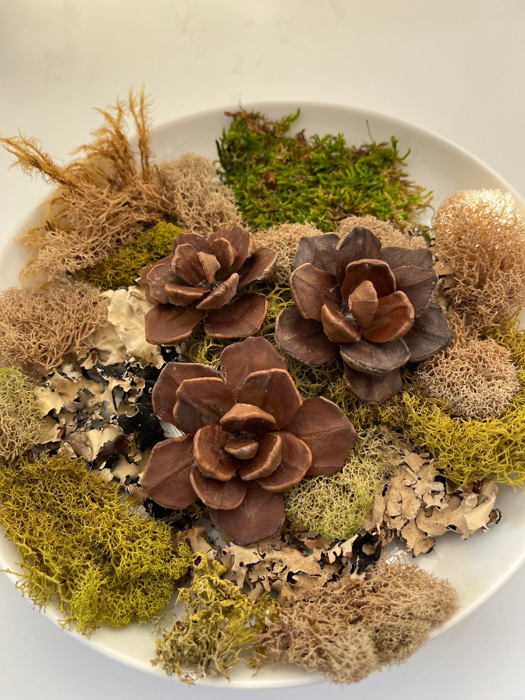 3 Handmade Pine Cone Rose Pinecone Flower, Pine Cone Flower, DIY Wreath ...