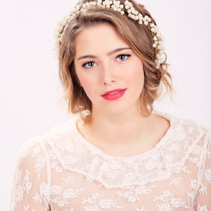 Pearl Hair Crown, Pearl Headpiece, Wedding Headband, Bridal Headband ...