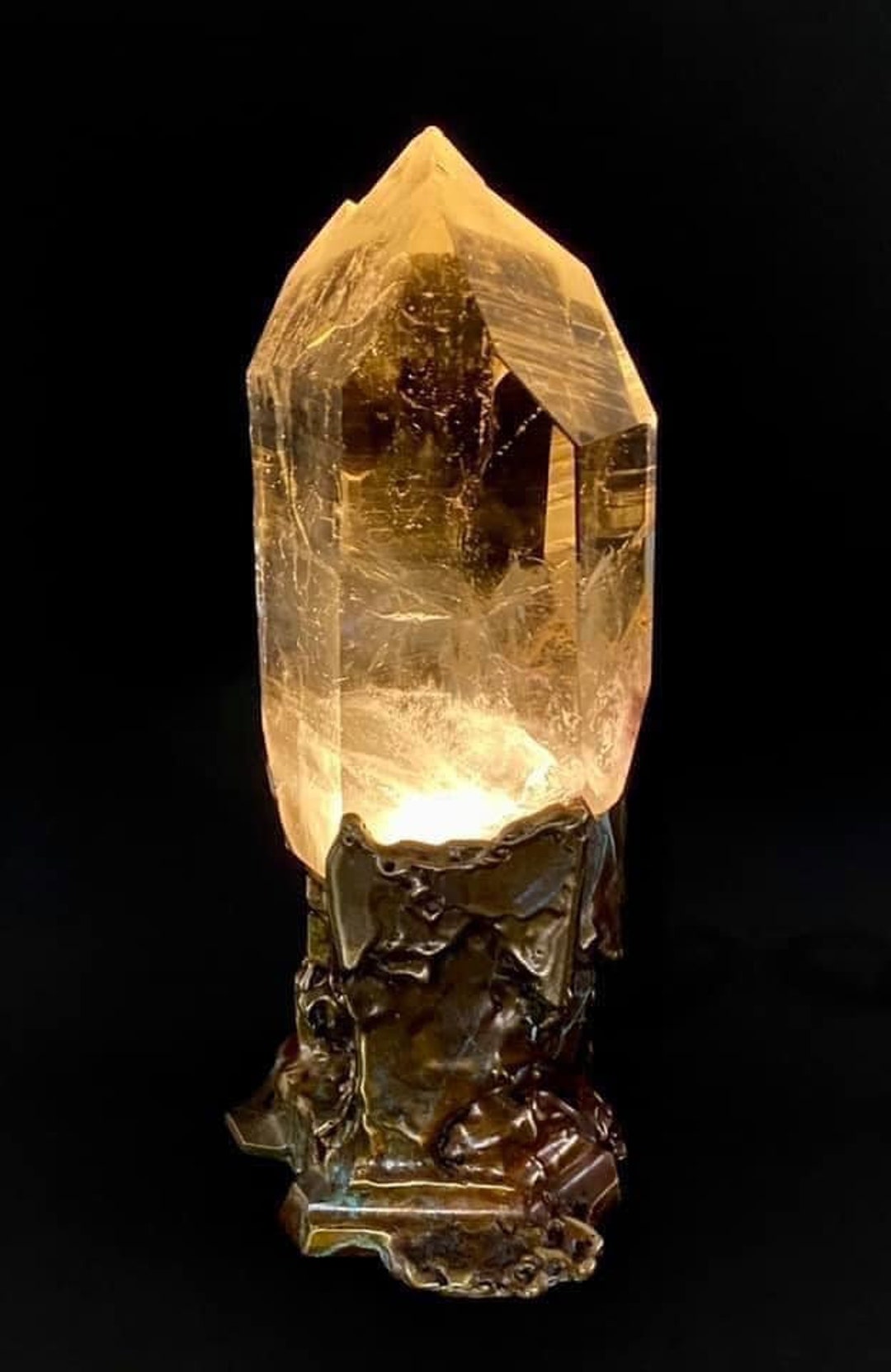 Lawrence Stoller Original Sculpture Lemurian Citrine Quartz Crystal on ...