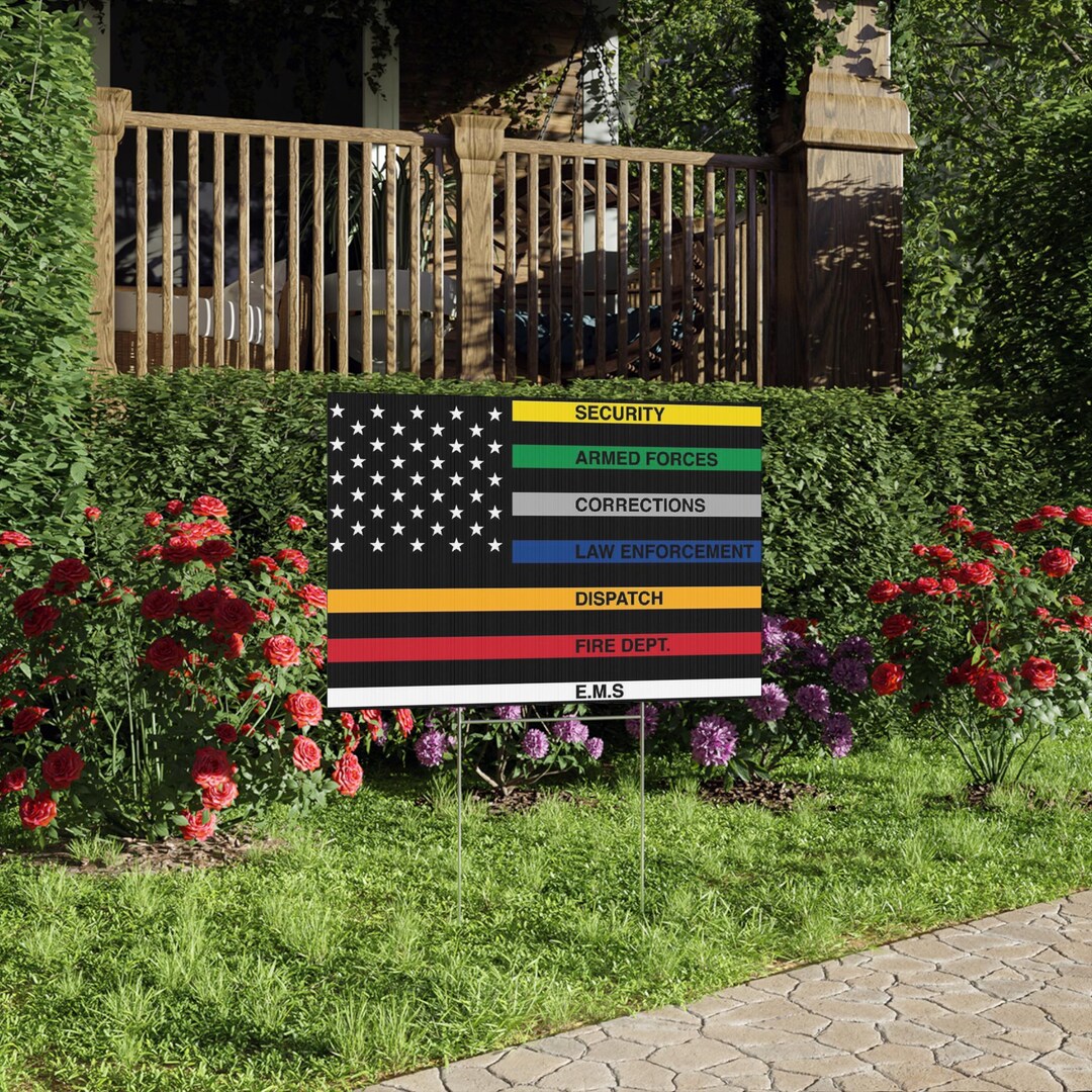 First Responder Lawn Sign, Firefighter Yard Decor, EMT Outdoor Display ...