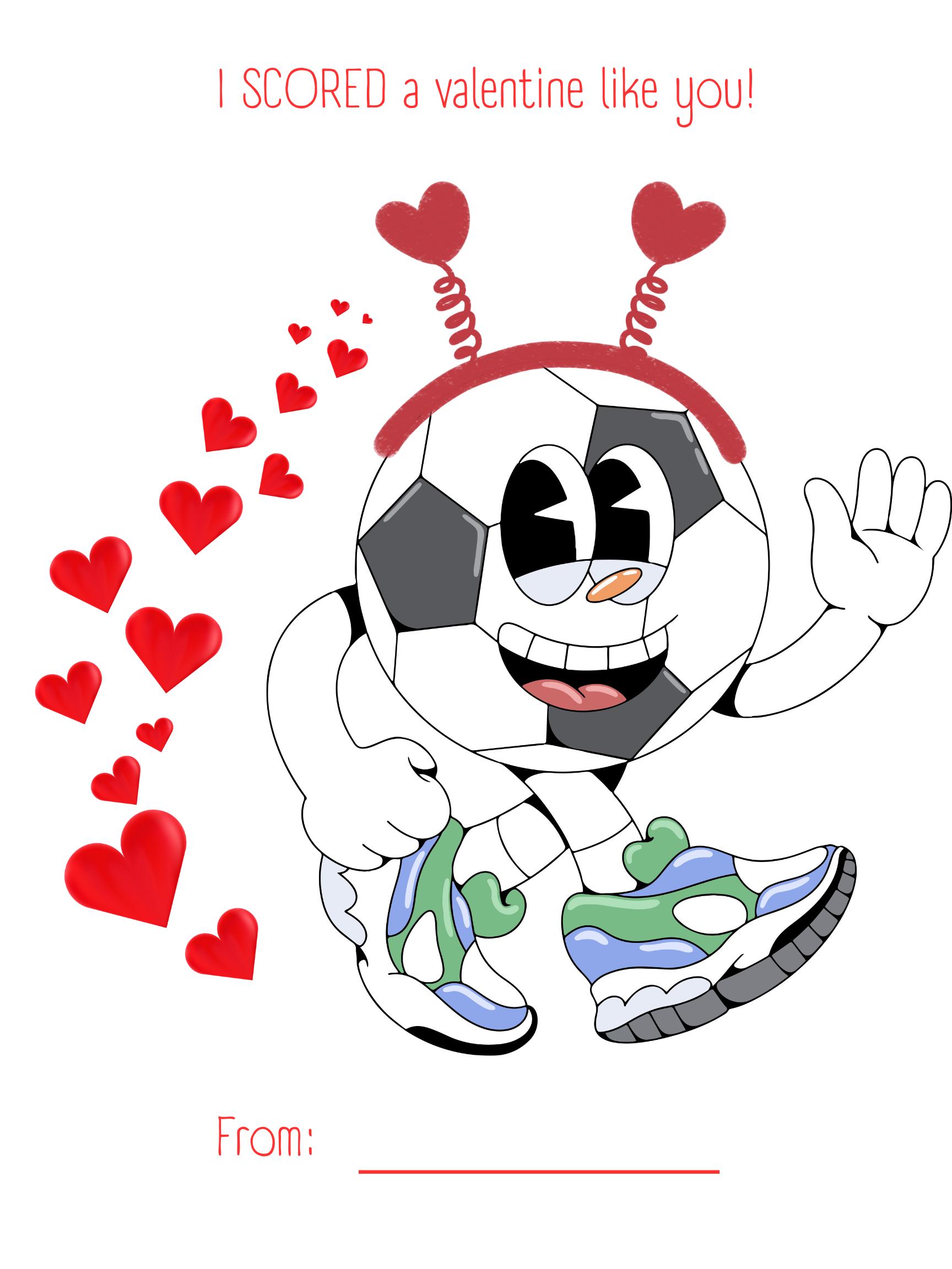 Sports Valentines Day Cards Basketball, Football, Soccer, Baseball - Etsy