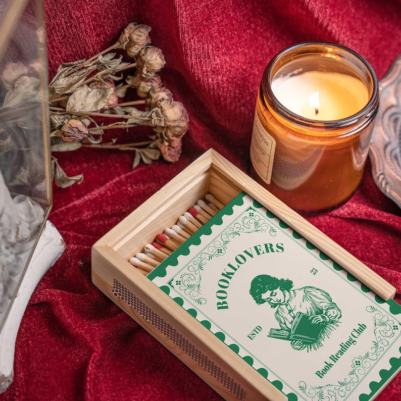 Personalized Book Lover Gift Matchbox, Custom Book Club Party Favors ...