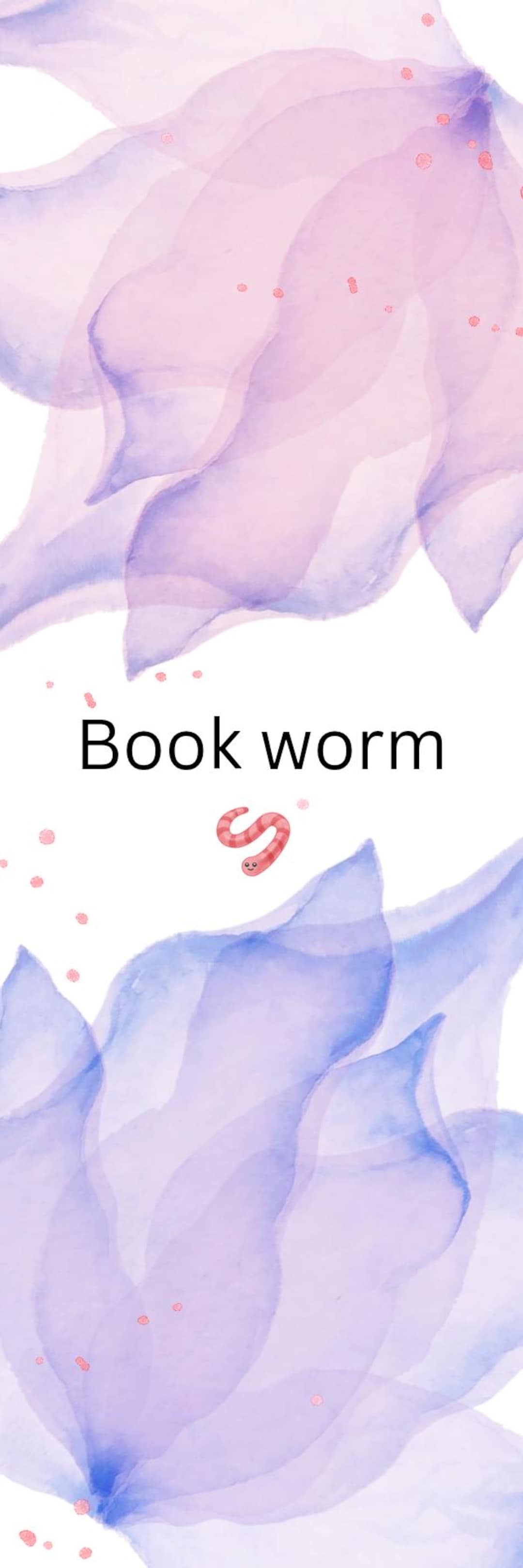 Printable Bookworm Bookmark - Etsy