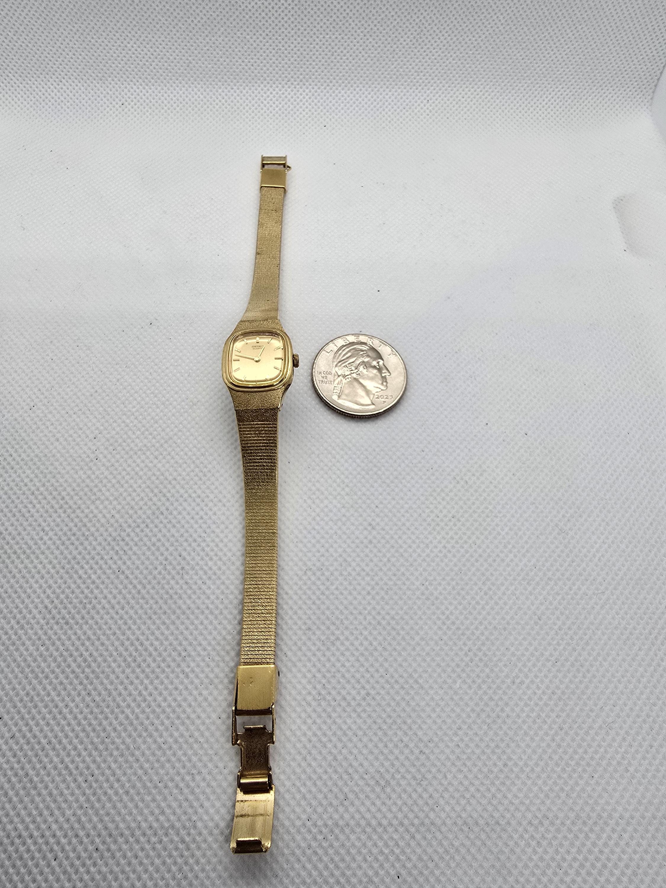 Vintage SEIKO Small Square Ladies Gold Tone Quartz Watch / Classy ...