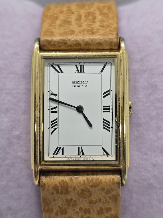 Vintage Seiko Tank Roman Numeral Women's Watch Rectan… - Gem