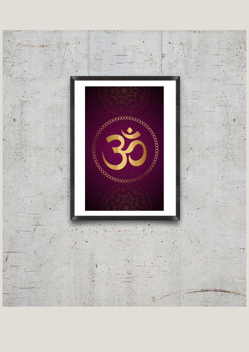 Om Symbol Wall Art Printable | Sacred Aum Spiritual Digital Download ...