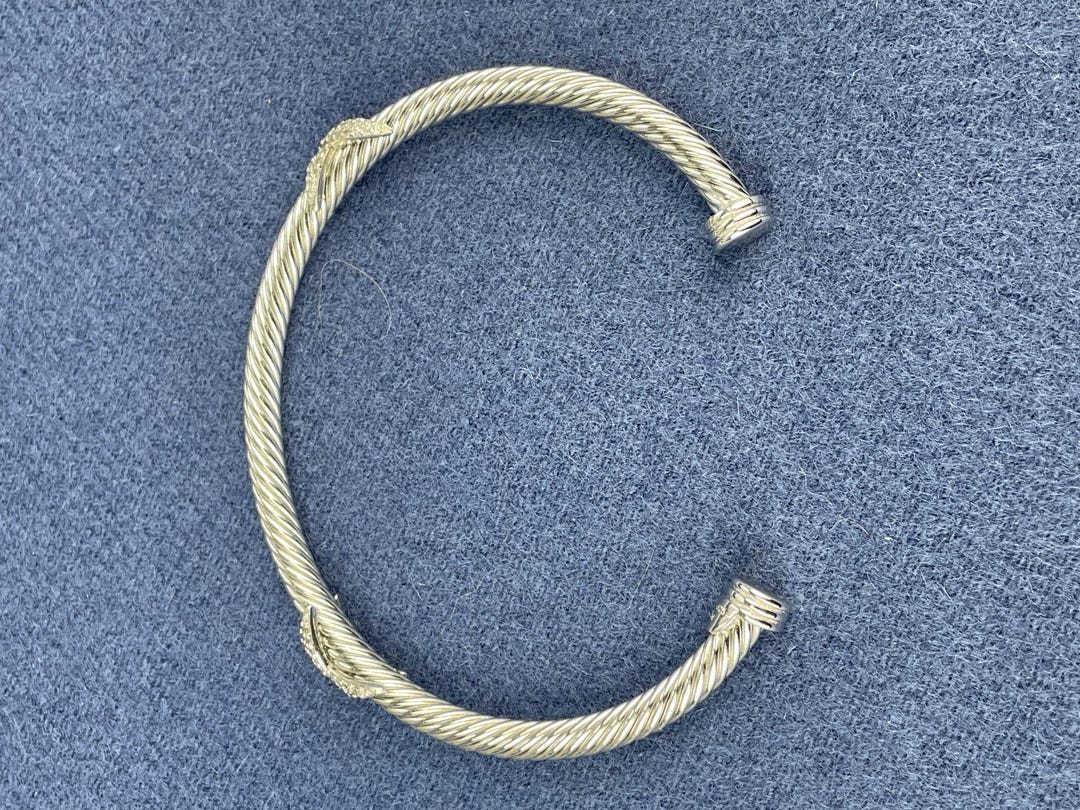 David Yurman X Cross Sign Silver Bangle Bracelet - Etsy