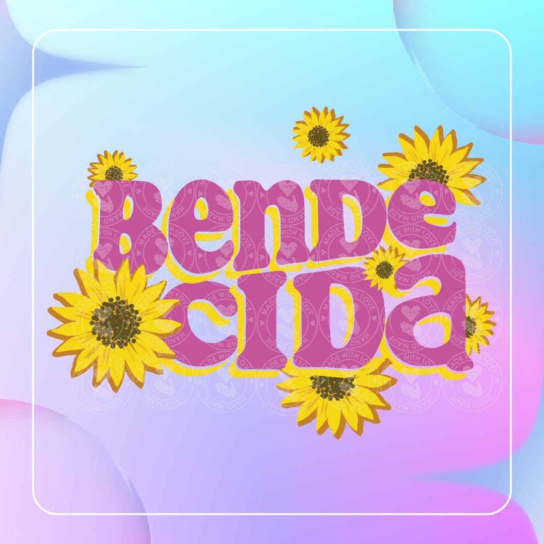 BENDECIDA Digital PNG File | Spanish Faith-based Design | Christian ...