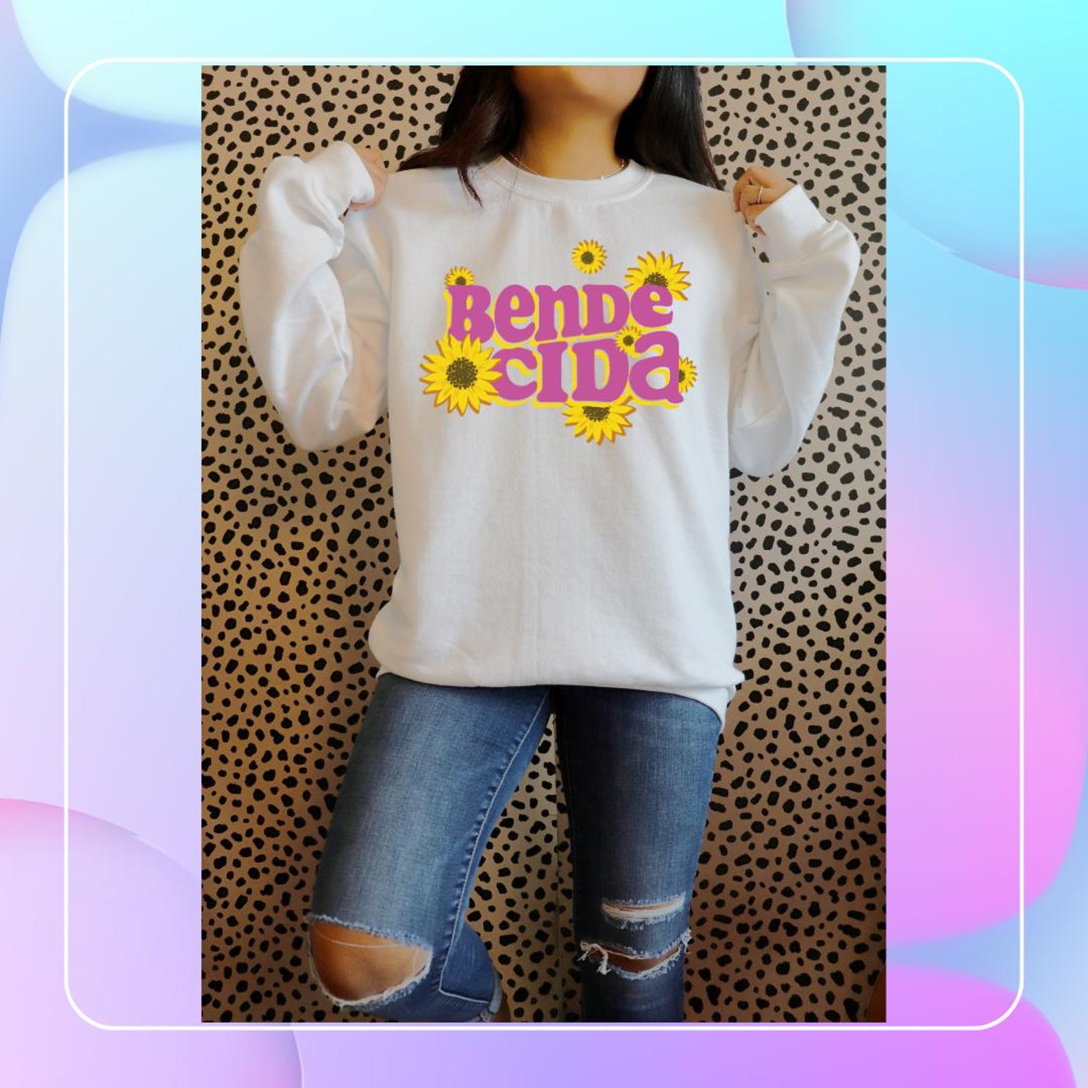 BENDECIDA Digital PNG File | Spanish Faith-based Design | Christian ...