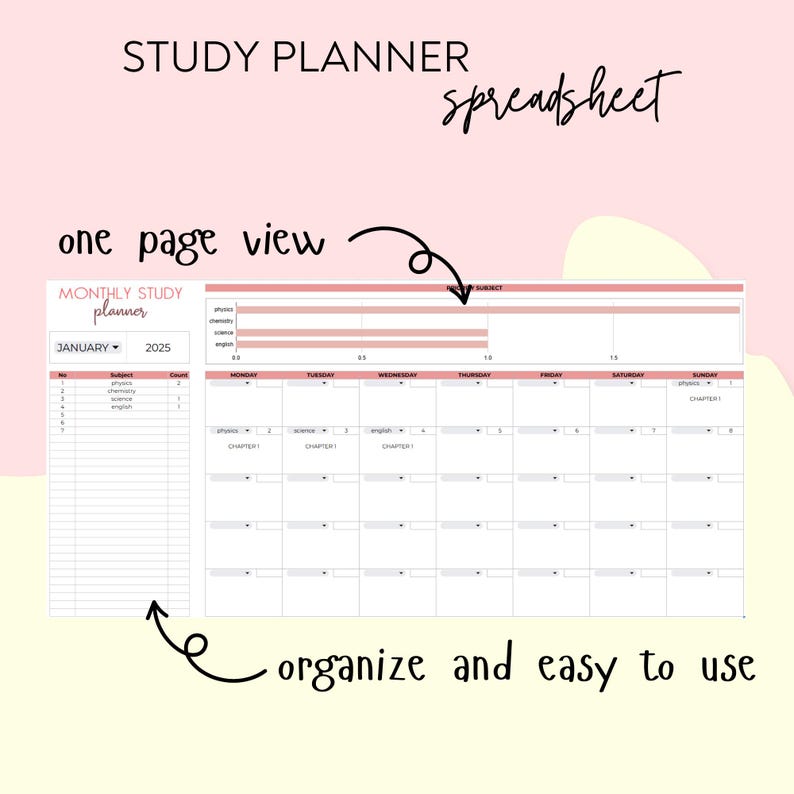 Student Planner Spreadsheet, School Assignment Tracker, Homework ...