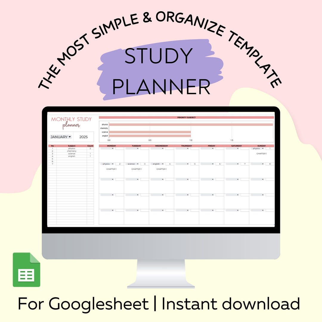 Student Planner Spreadsheet, School Assignment Tracker, Homework ...