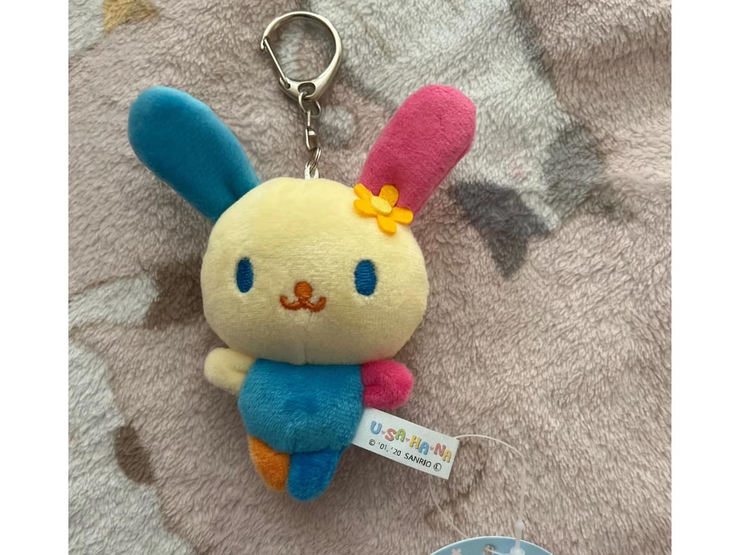 Bunny Plush Keychain, Cute Rabbit Bag Charm, Kawaii Soft Toy Keyring ...