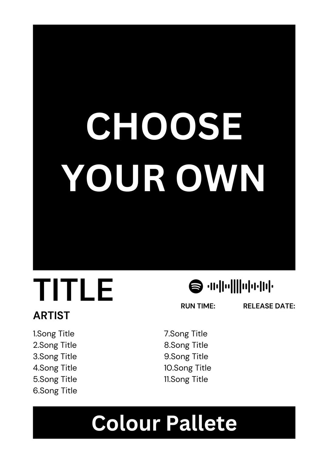 Custom Album Posters, Digital Downloads of Your Favourite Albums. - Etsy