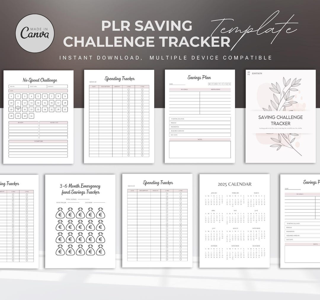 Saving Challenge Tracker | Printable Digital Savings Tracker for ...