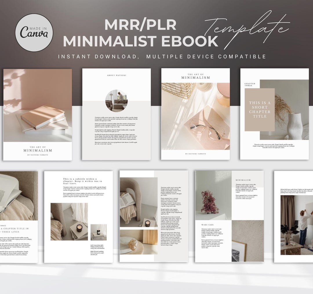 Minimalist Ebook Template | Modern Digital Book Template for Writers ...