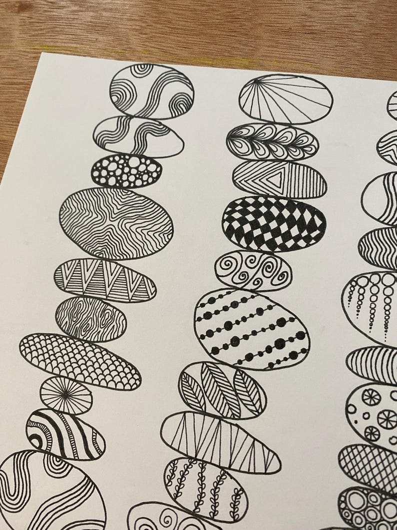 Pebble Stack Colouring Page - Etsy