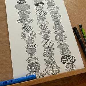 Pebble Stack Colouring Page - Etsy