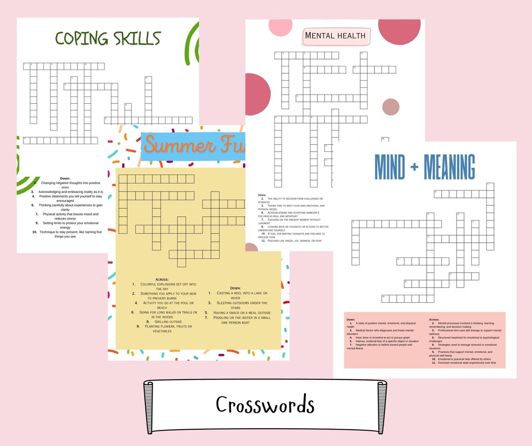 Mental Health Activity Worksheets – Coping Skills Puzzles (printable ...