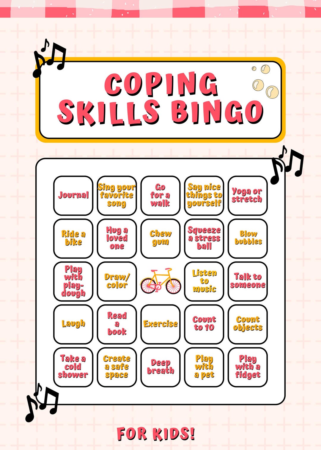 Coping Skills Bingo for Young Children (aged 4-12), 10 Bingo Cards ...