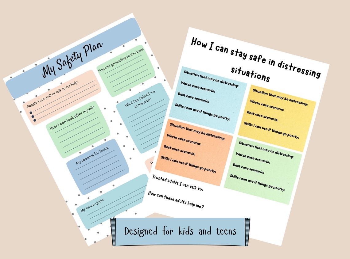 10 Unique Safety Plans - Crisis Action Plan - Kids and Teens Safety ...