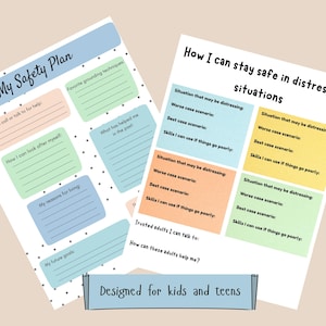 Kids and Teens Safety Plan Bundle – Coping and Crisis, 10 Printable ...