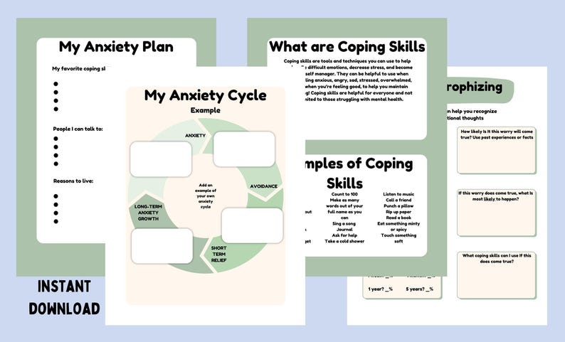 My Anxiety Workbook - Managing Anxiety & Worries - Coping Skills ...