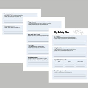 Kids and Teens Safety Plan Bundle – Coping and Crisis, 10 Printable ...